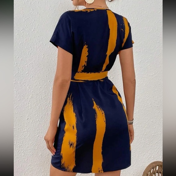 Dresses | Boho Brushed Print Knot Side Wrap Hem Mojo Dress | Poshmark